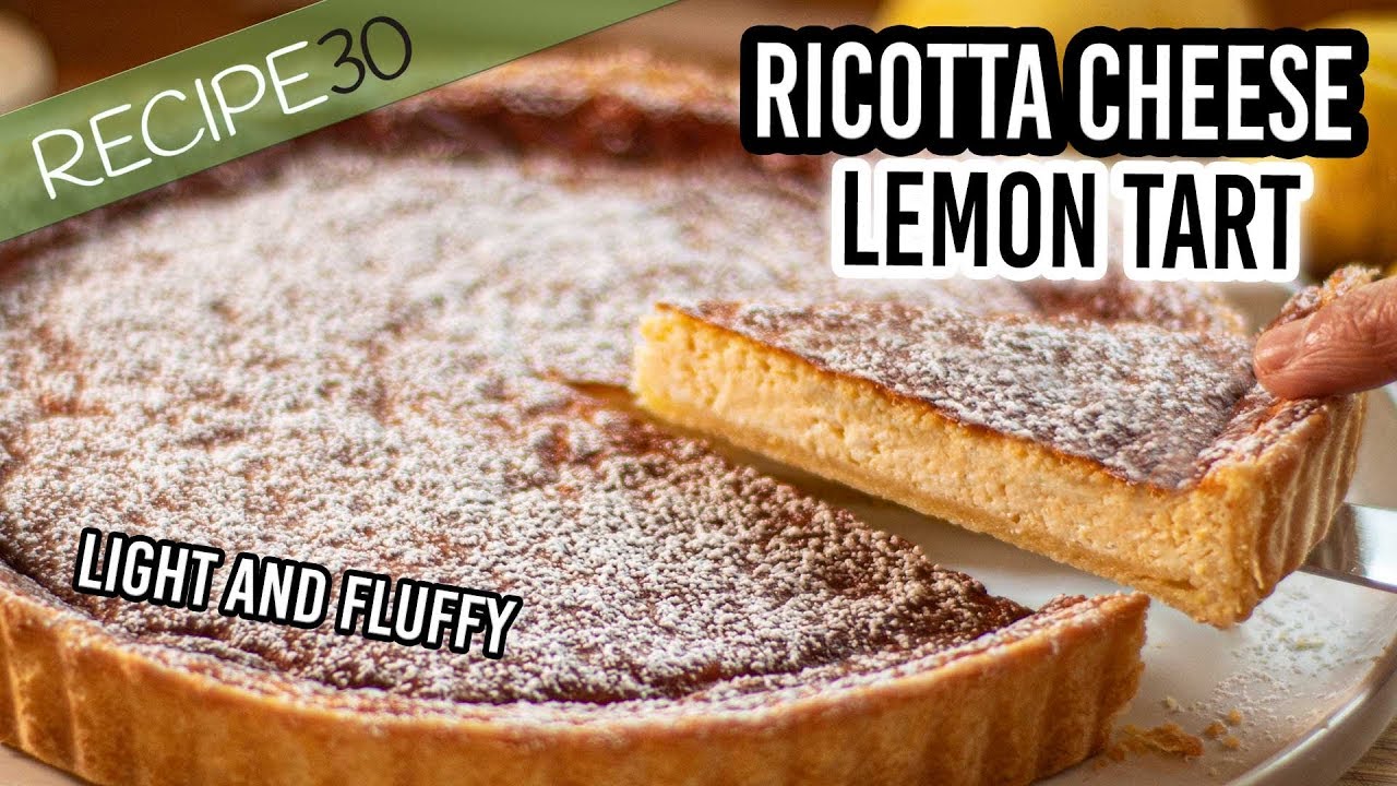 Fluffy lemon ricotta cheese tart