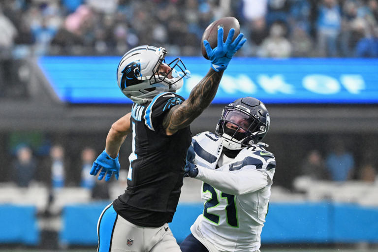 Christian McCaffrey, Trey McBride, Tetairoa McMillan scout the Seahawks ...
