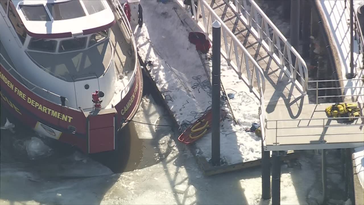 Camden firefighter dies after being trapped under ice on Delaware River ...