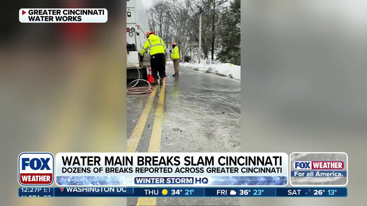 Water main breaks as freezing conditions slam Cincinnati
