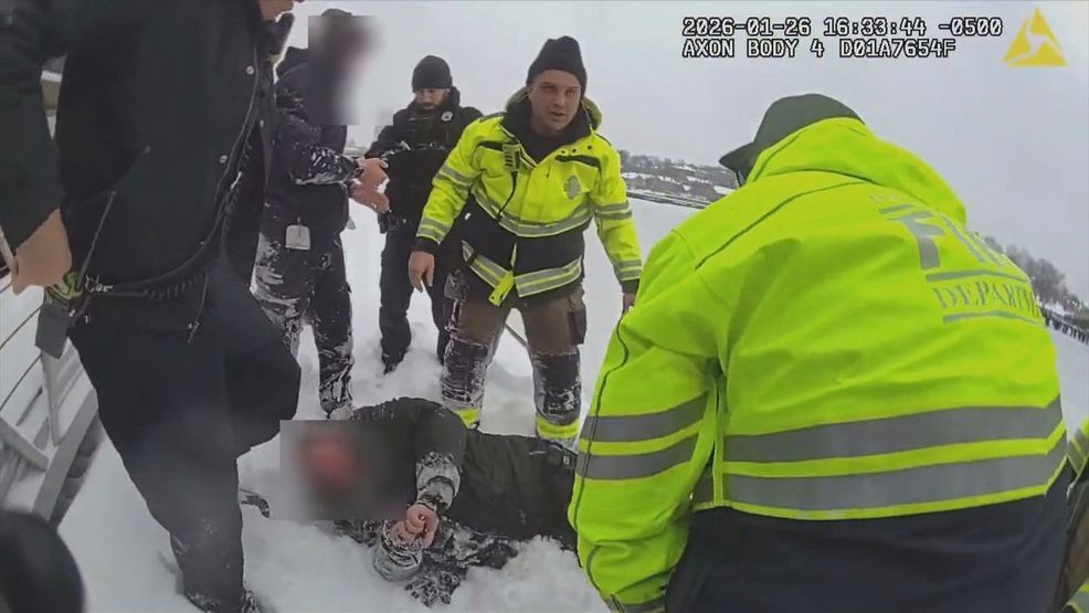 Bodycam video shows Providence police rescue woman from icy river
