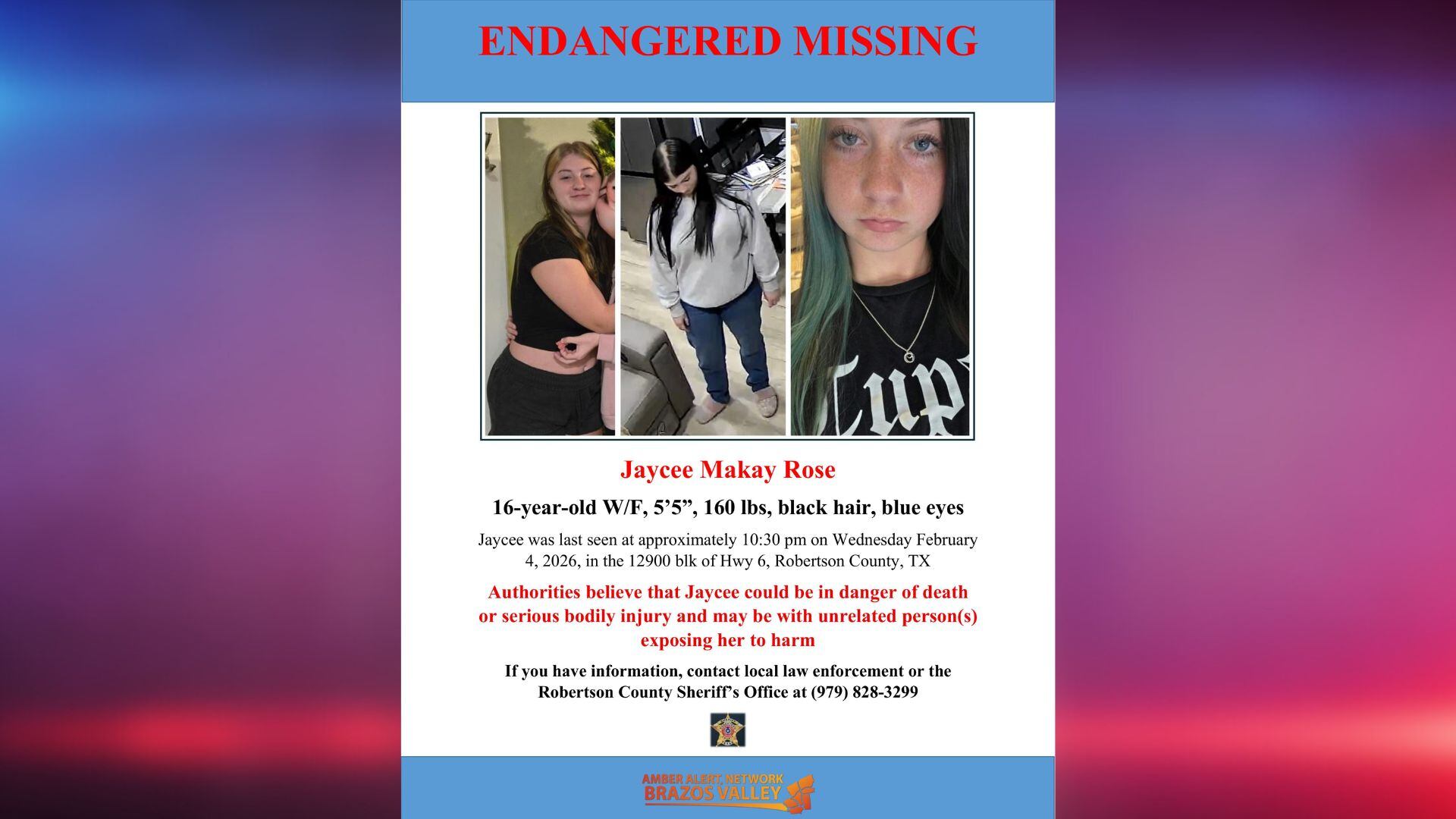 Authorities say missing teen from Robertson County could be in danger