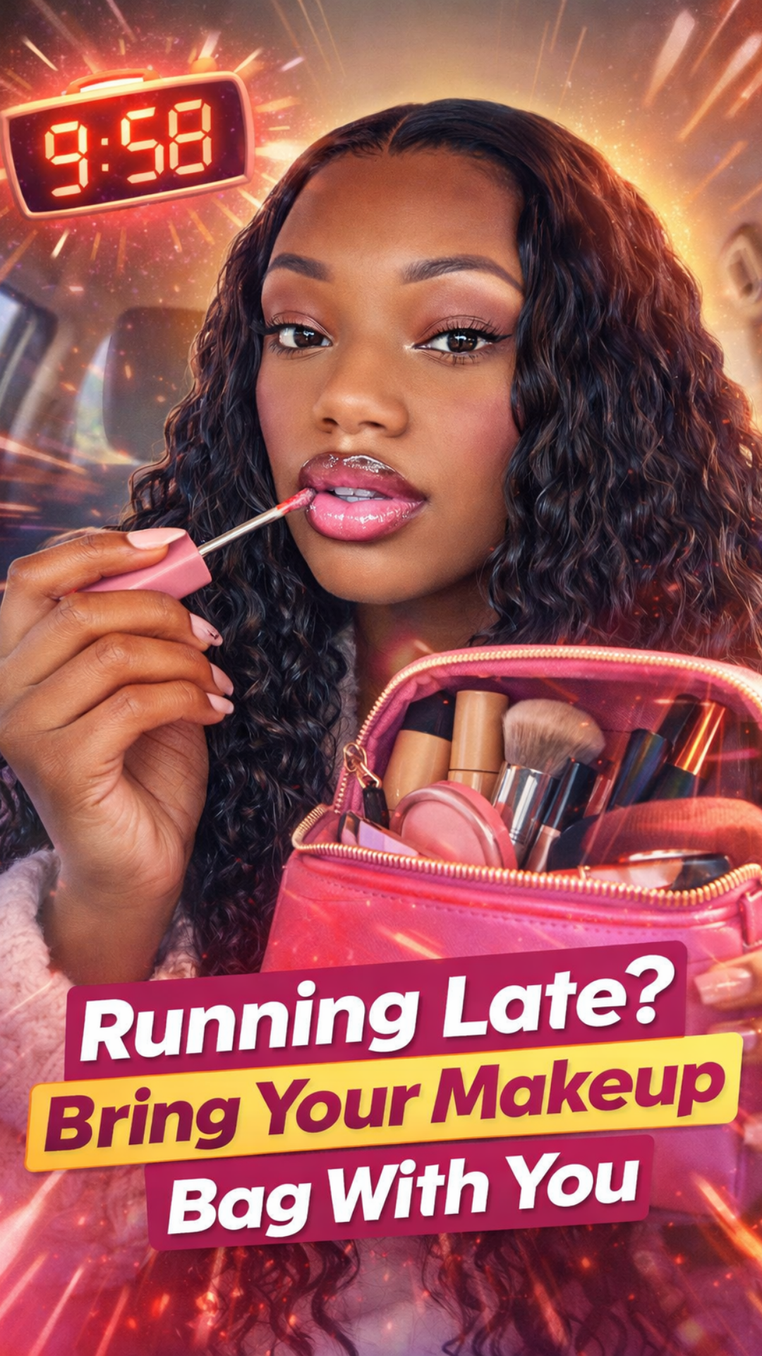 Running late? Bring your makeup bag with you