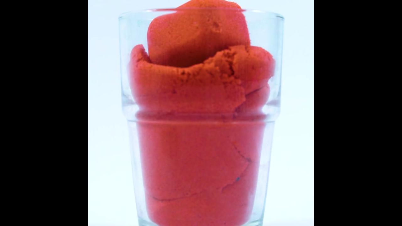 ASMR Pressing Inside The Glass Red Sand