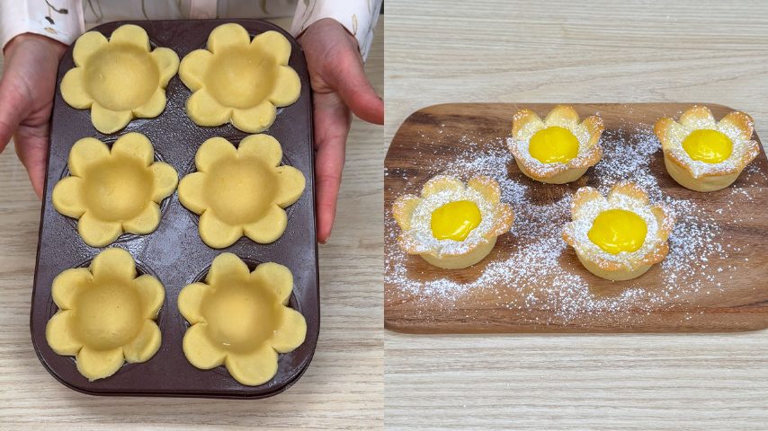 Fiorellini di pasta frolla con lemon curd: i biscottini belli e golosi