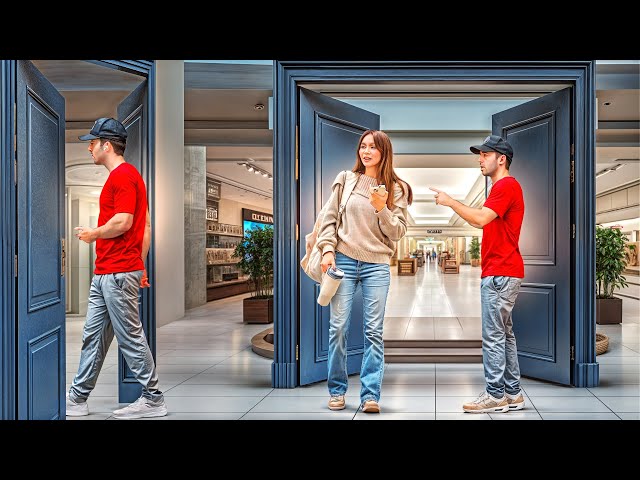 Opening the same door at two different times - twin illusion!