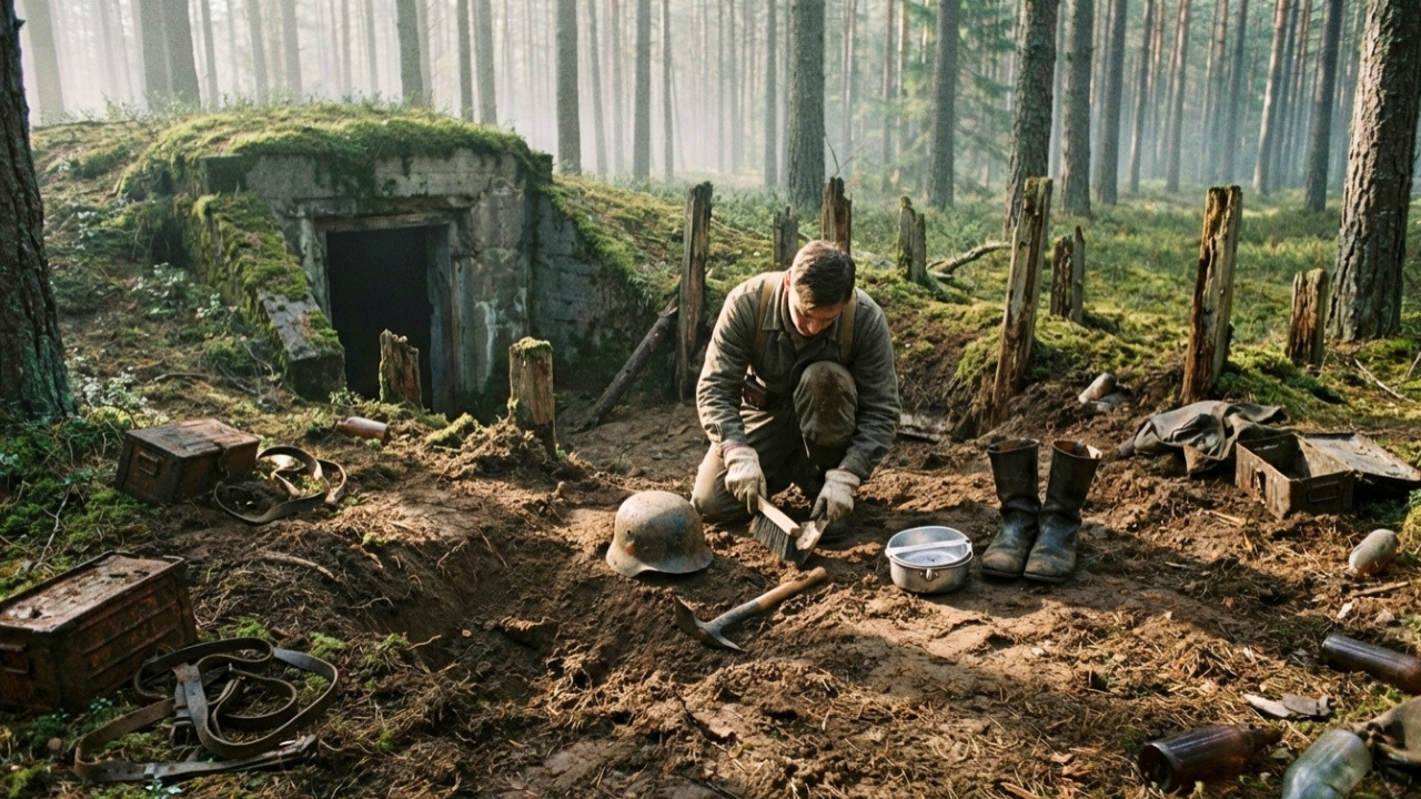 An abandoned German base reveals daily life at the end of World War Two