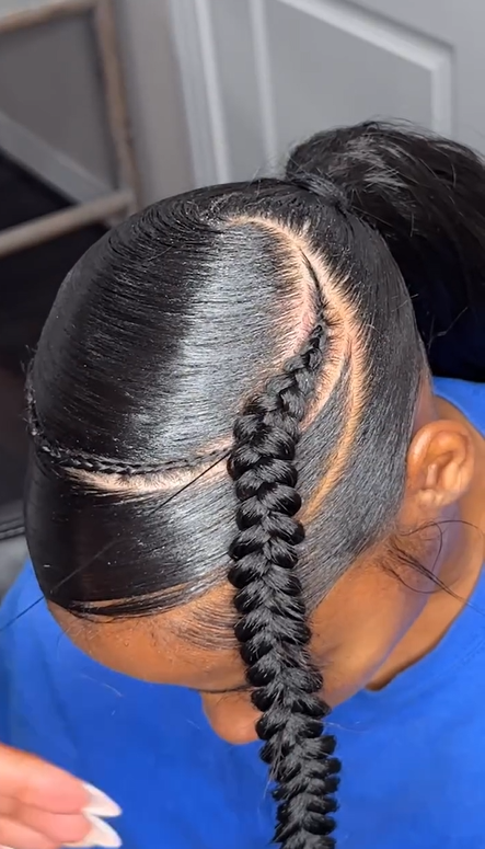 Beautiful braided hairstyle with a timeless finish
