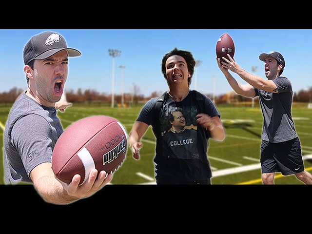 Catching my own football throw twin prank!
