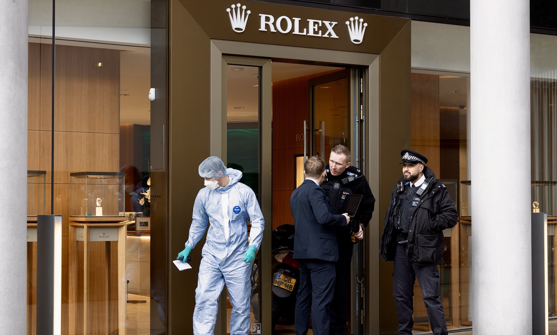 Three men are charged after 'gang ram-raid Rolex store' in Knightsbridge