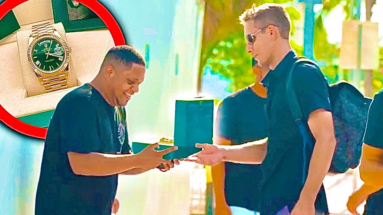 Asking what time it is, then gifting a Rolex