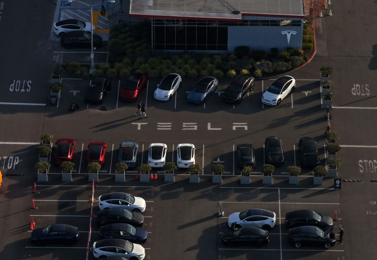 Tesla stock rises to end a tough week on a high note