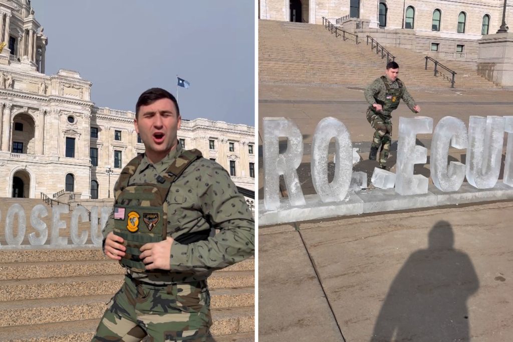 Who is Jake Lang? Pardoned Jan. 6 protester who kicked over anti-ICE sign