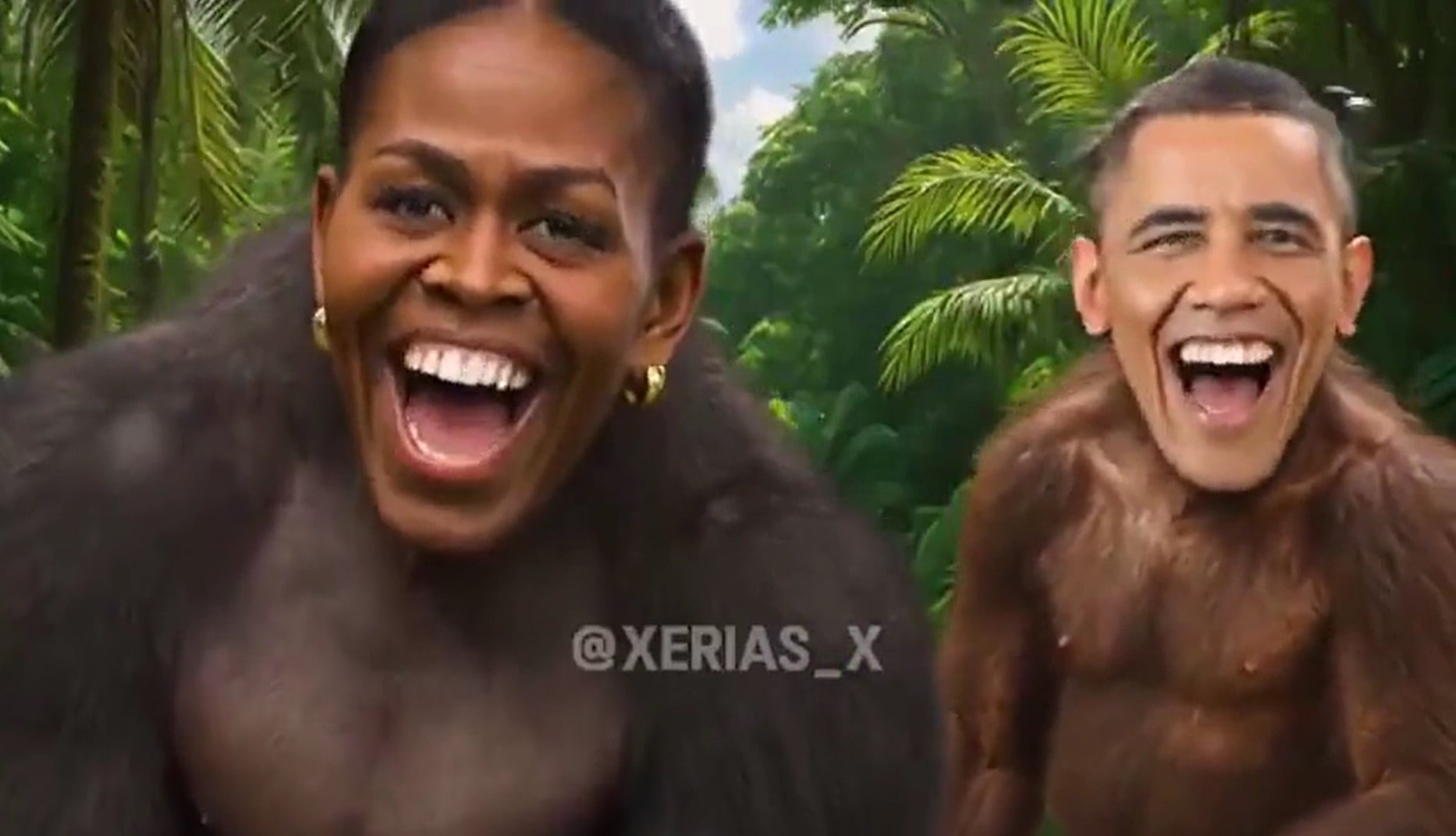 Trump posts racist video depicting Obamas as monkeys