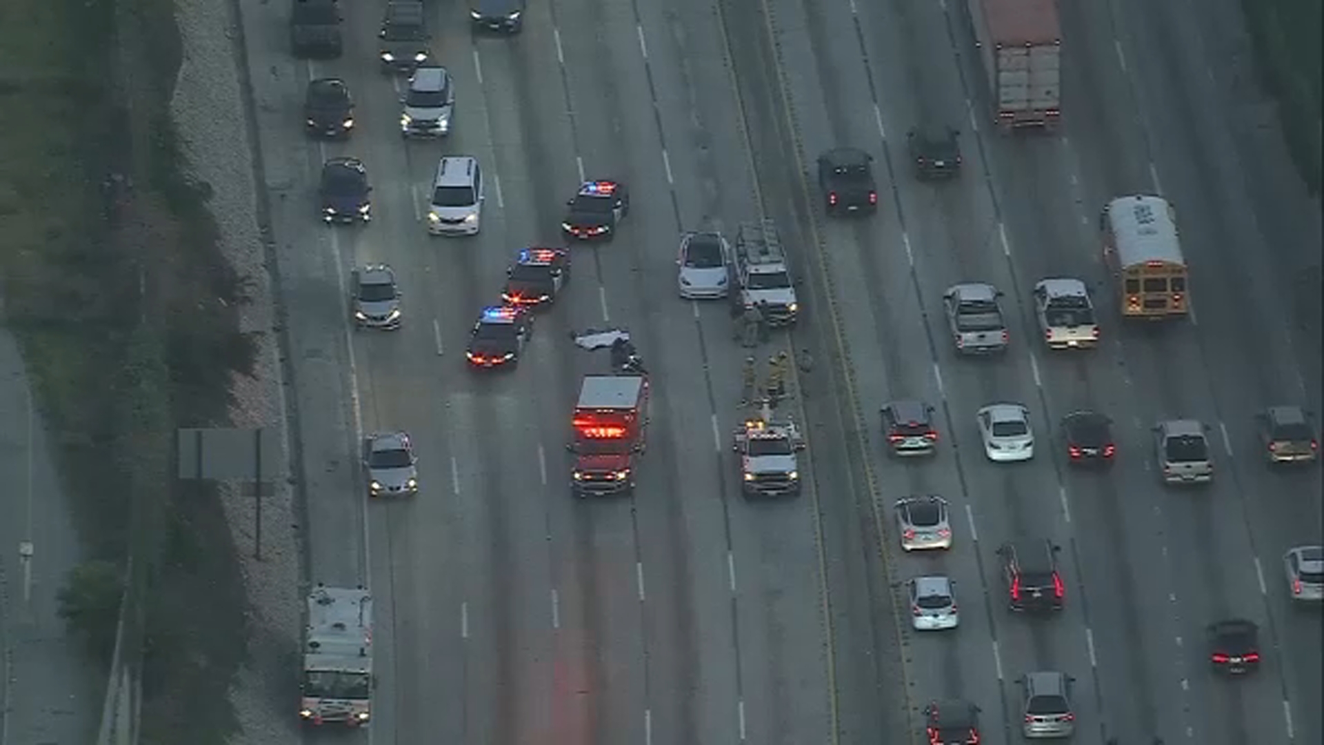 Motorcyclist killed in crash on 110 Freeway in South LA