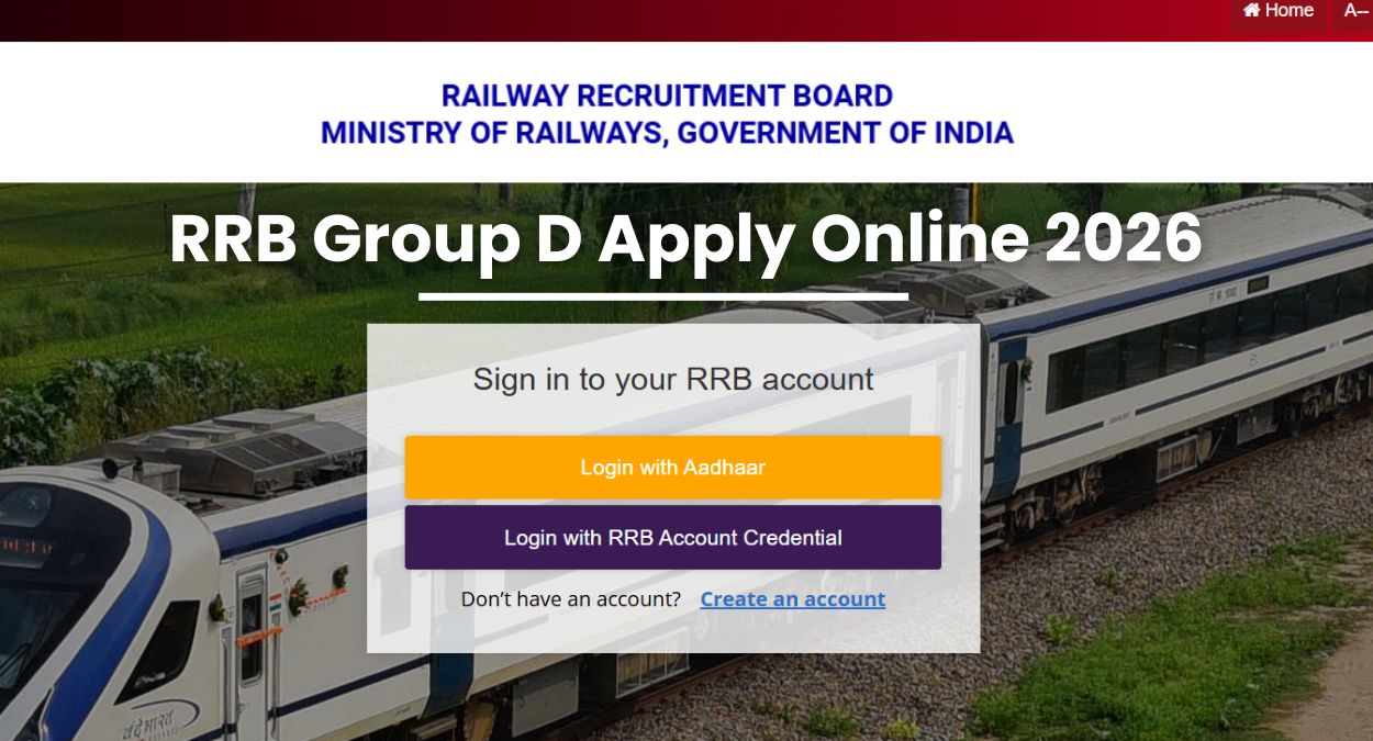RRB Group D apply online 2026 started at rrbapply.gov.in for 22,082 ...