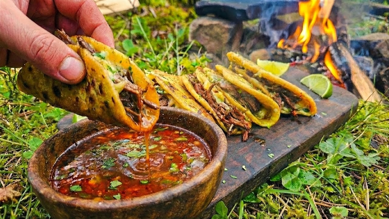 How we cooked birria tacos outside in the cold and made them even better