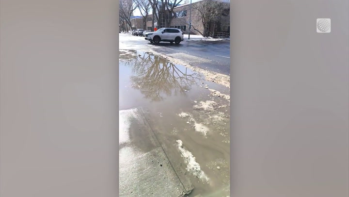 Snow melt and ponding in some Regina, SK neighbourhoods