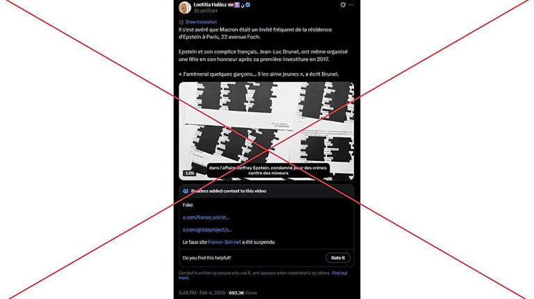 Russian actors behind smear campaign to frame Macron in the Epstein files