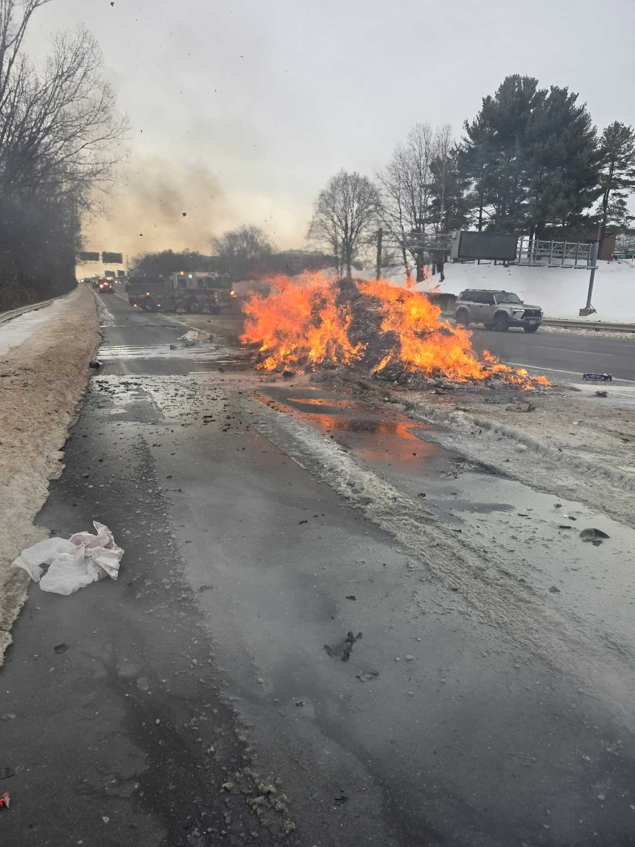 Burning trash covers Route 50 after garbage truck fire sparks morning ...
