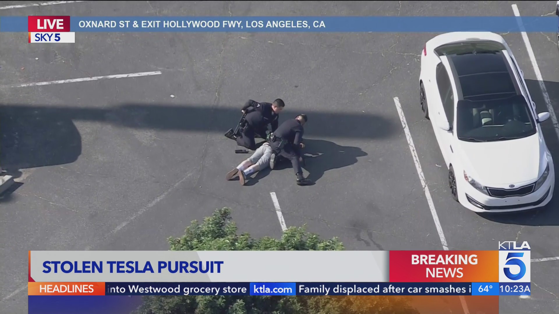 Authorities chase, detain stolen Tesla driver in LA