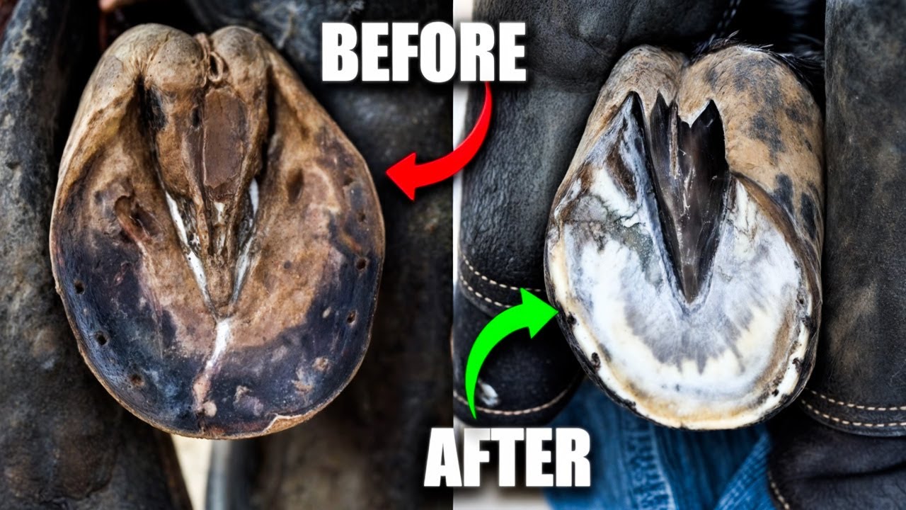 Satisfying horse hoof trimming | Farrier ASMR