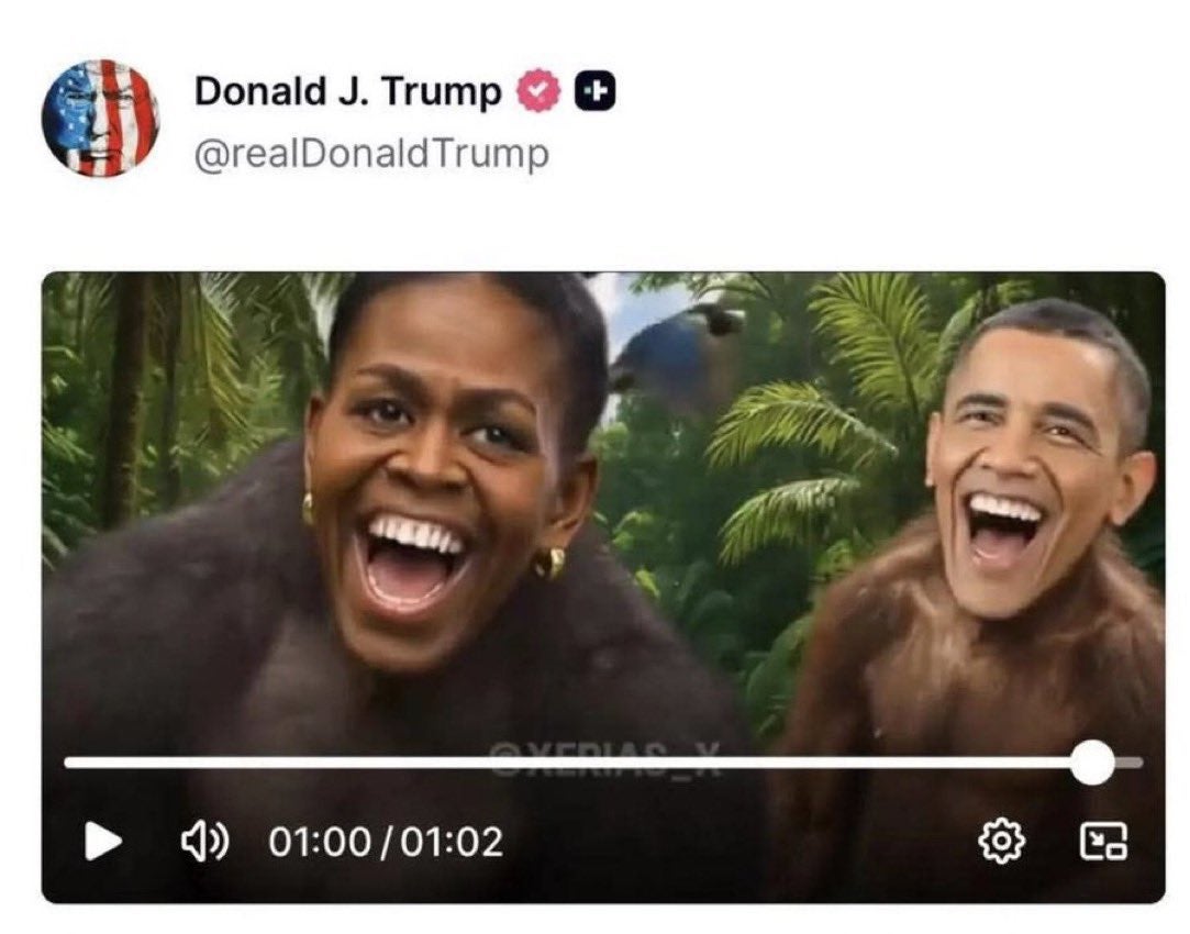 Barack Obama dances with Michelle after Trump’s racist 'ape' video