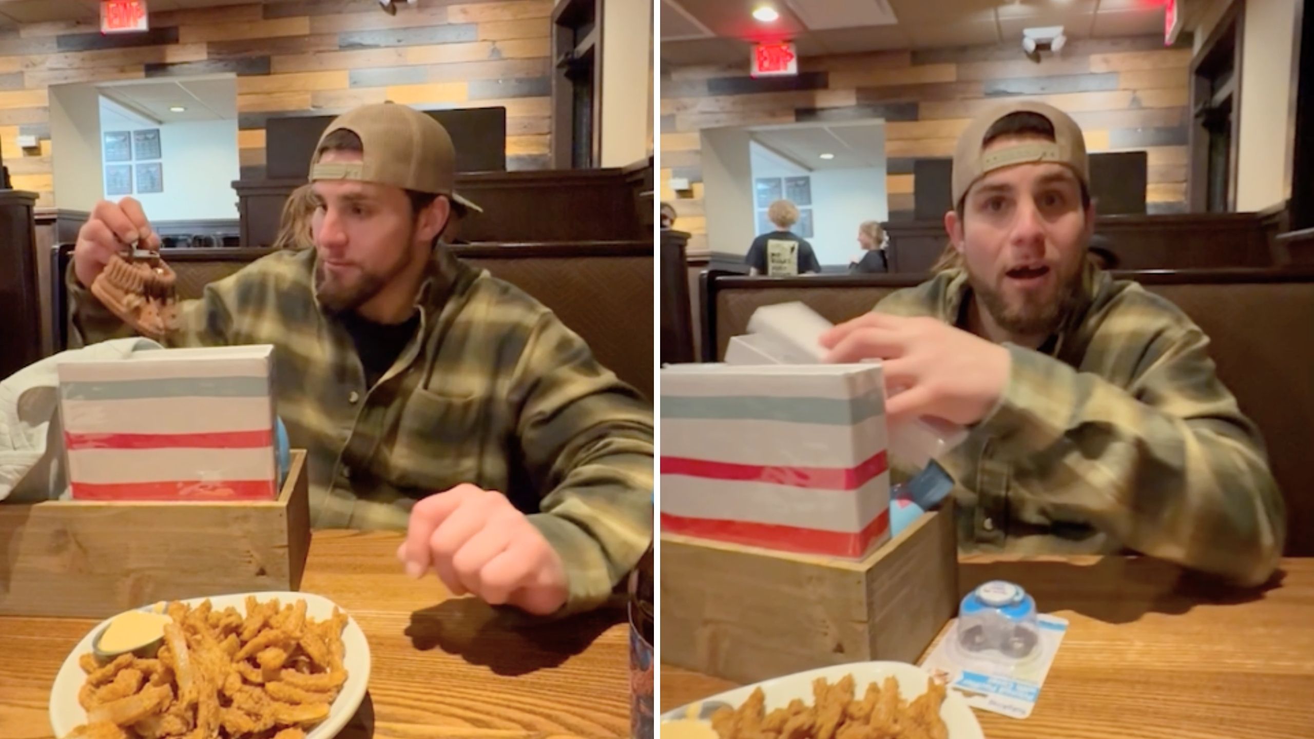 Man has no idea pregnancy reveal hidden within condiments at restaurant ...