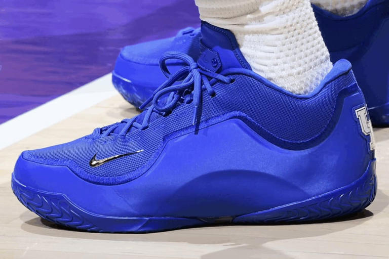 LeBron James was rocking Kentucky-themed shoes against the 76ers last night