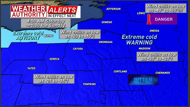 Swath of snow, wind Friday night brings frostbite risk this weekend