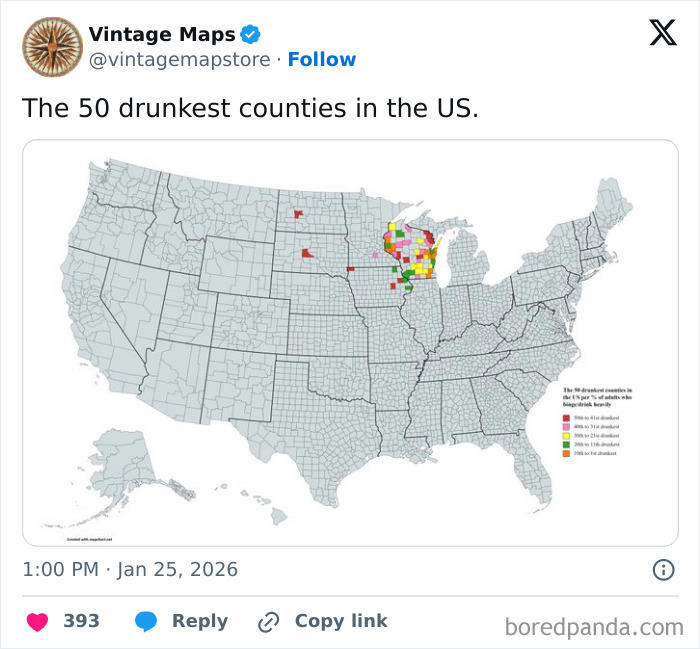 62 cool maps that range from ridiculously funny to actually educational