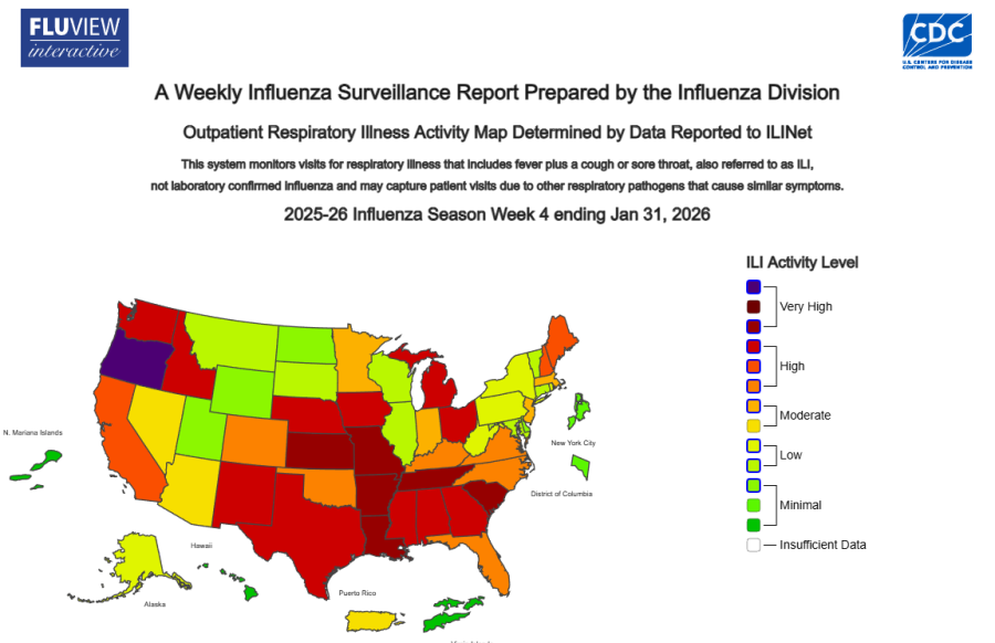 CDC: Virginia and North Carolina see a drop in influenza-like illness