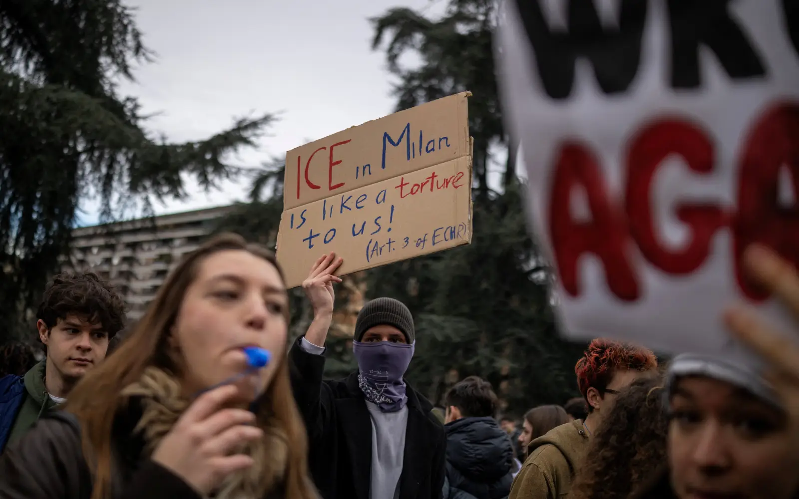 Anti-ICE protesters rally in Milan ahead of Winter Games’ opening ceremony
