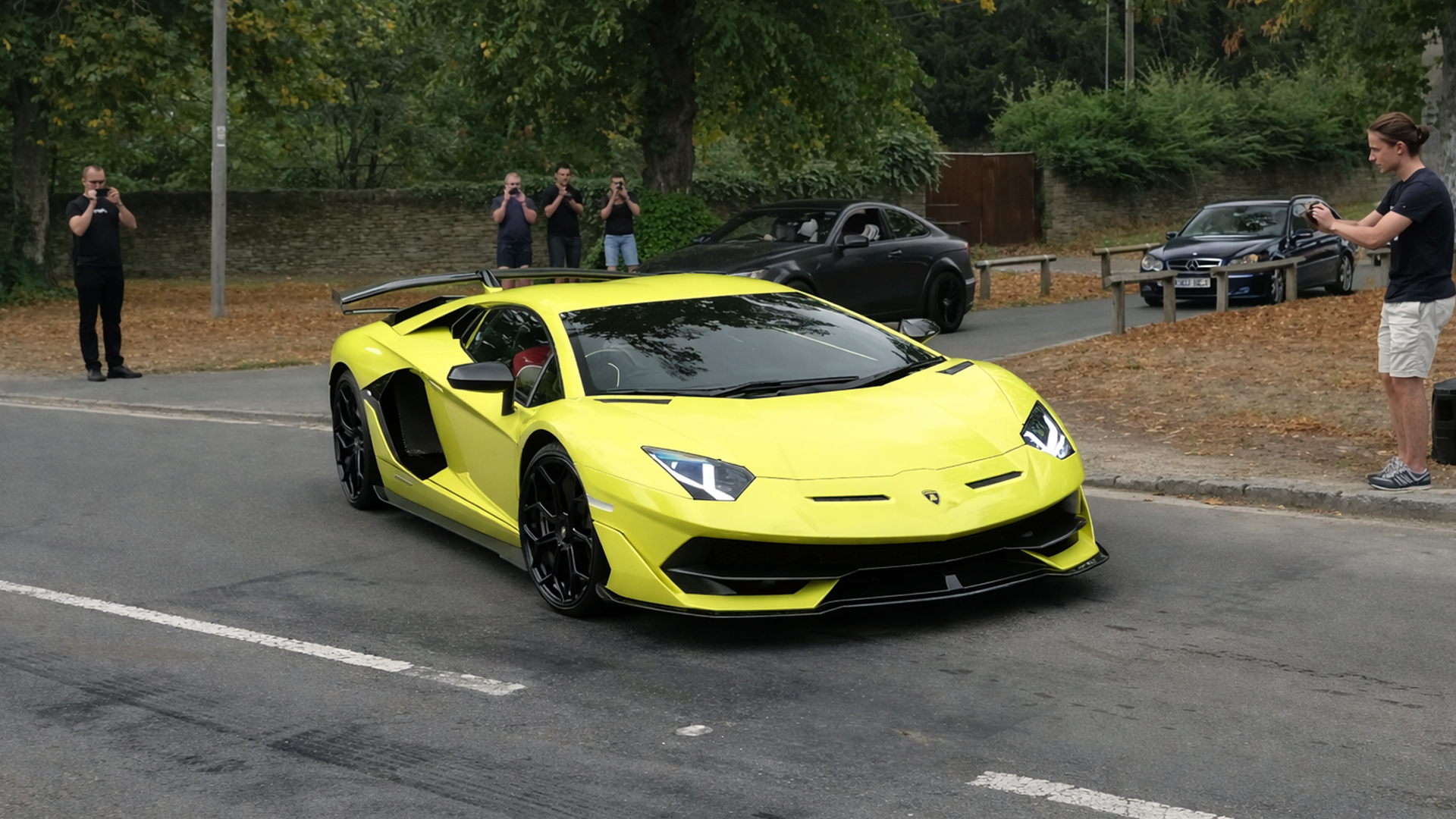 Lamborghini Aventador SVJ rolling out after car show