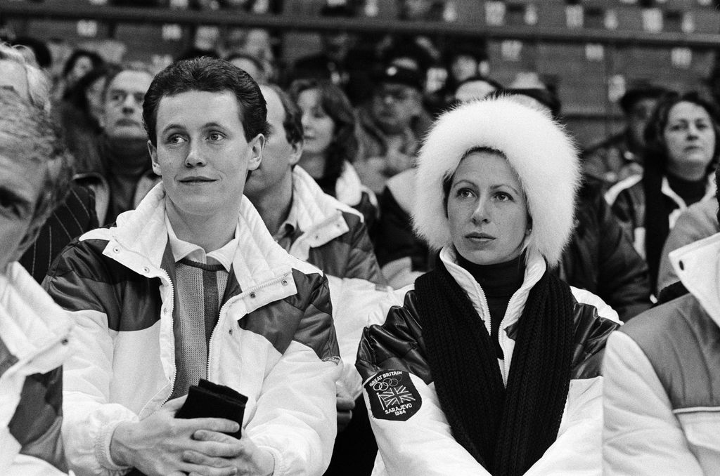 Princess Anne and husband Sir Timothy Laurence beam in matching scarves ...