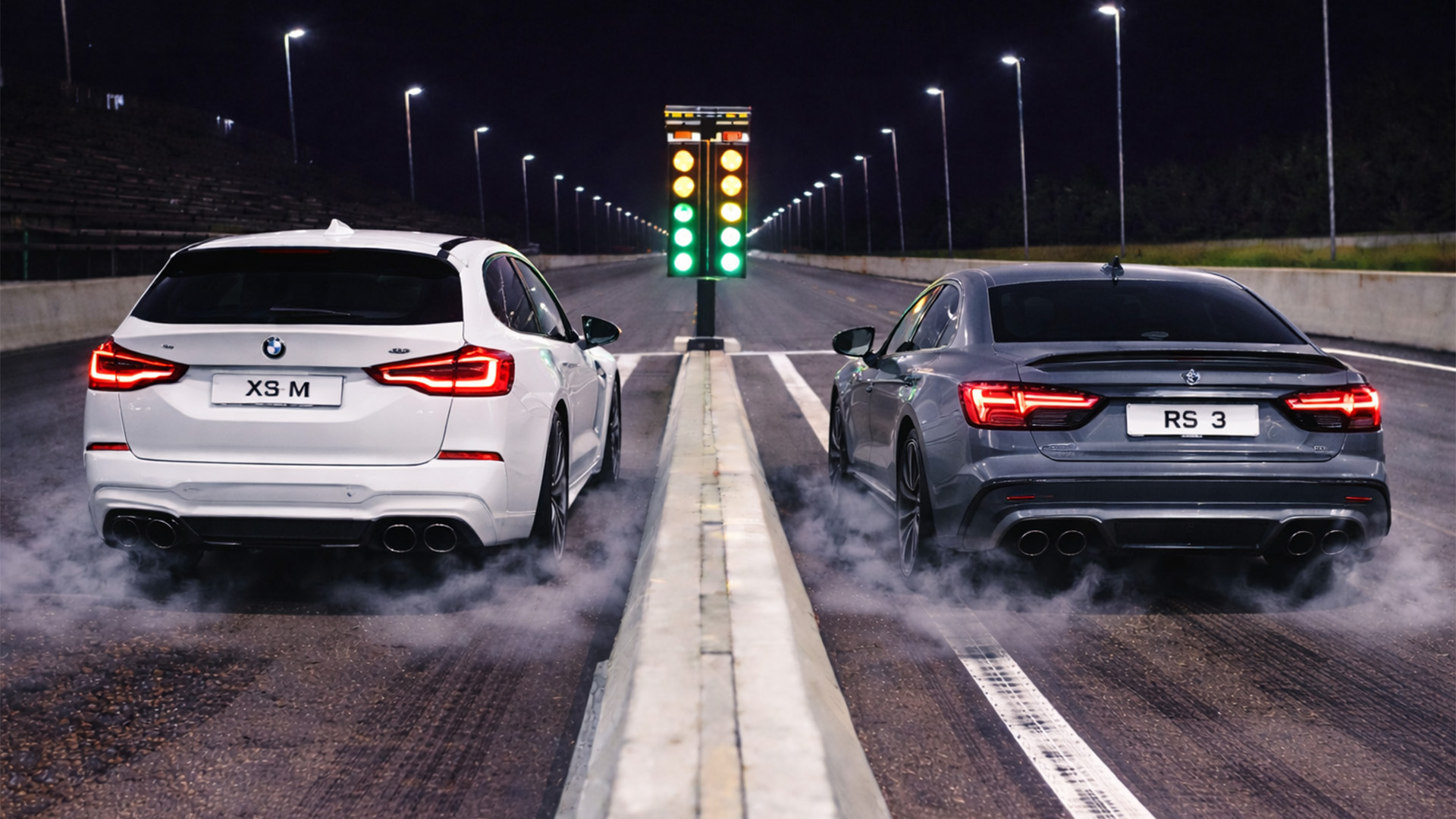 BMW X3M vs Audi RS3 drag race