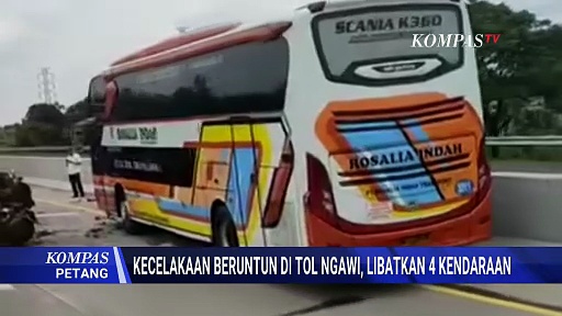 Detik-detik pasca kecelakaan beruntun di Tol Ngawi, 3 orang terluka ...