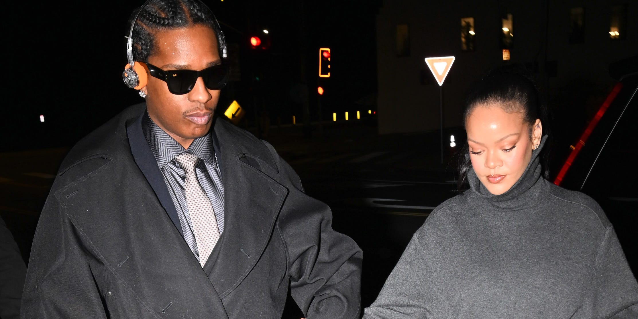 Rihanna and A$AP Rocky make cozy grays look date-night ready