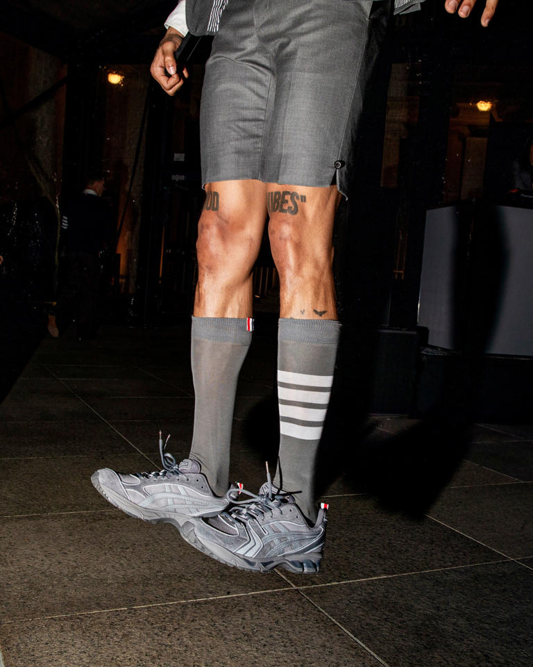 Thom Browne sent a surprise Asics collab down the GQ Bowl runway