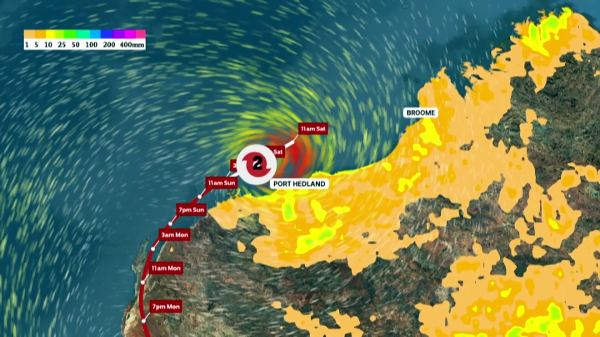 Severe tropical cyclone bringing wild weather to WA's north coast