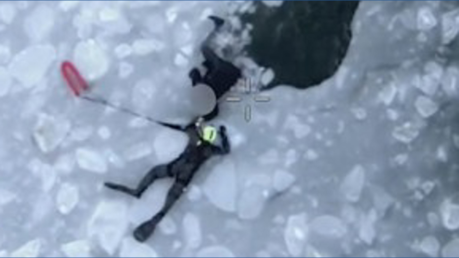 Caught on camera: Icy water rescue