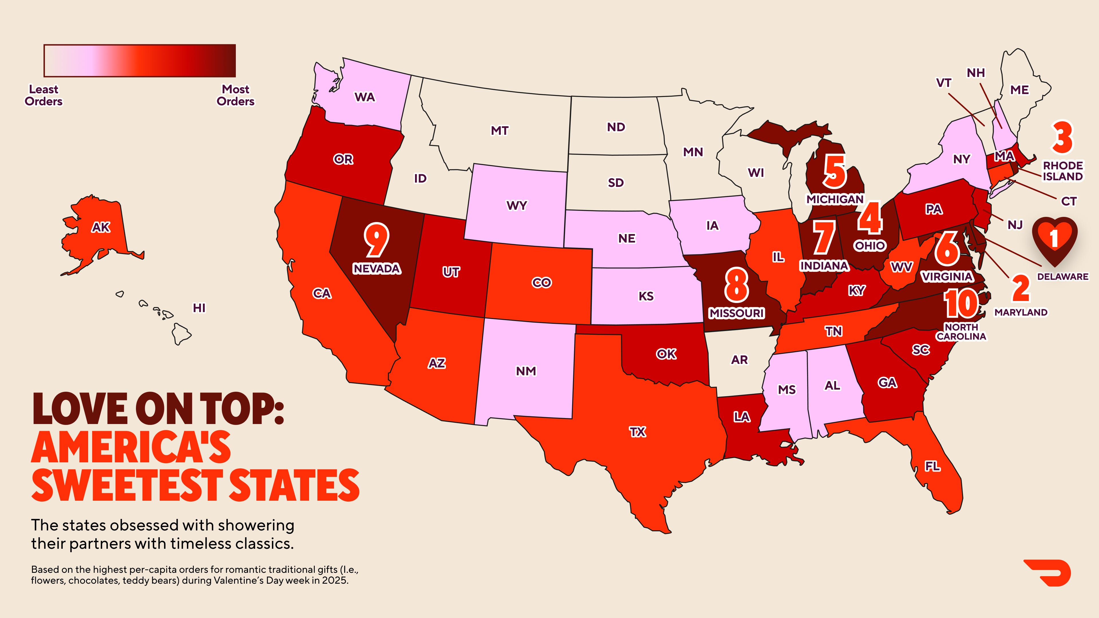 See why Delaware is the No. 1 most romantic state in the US