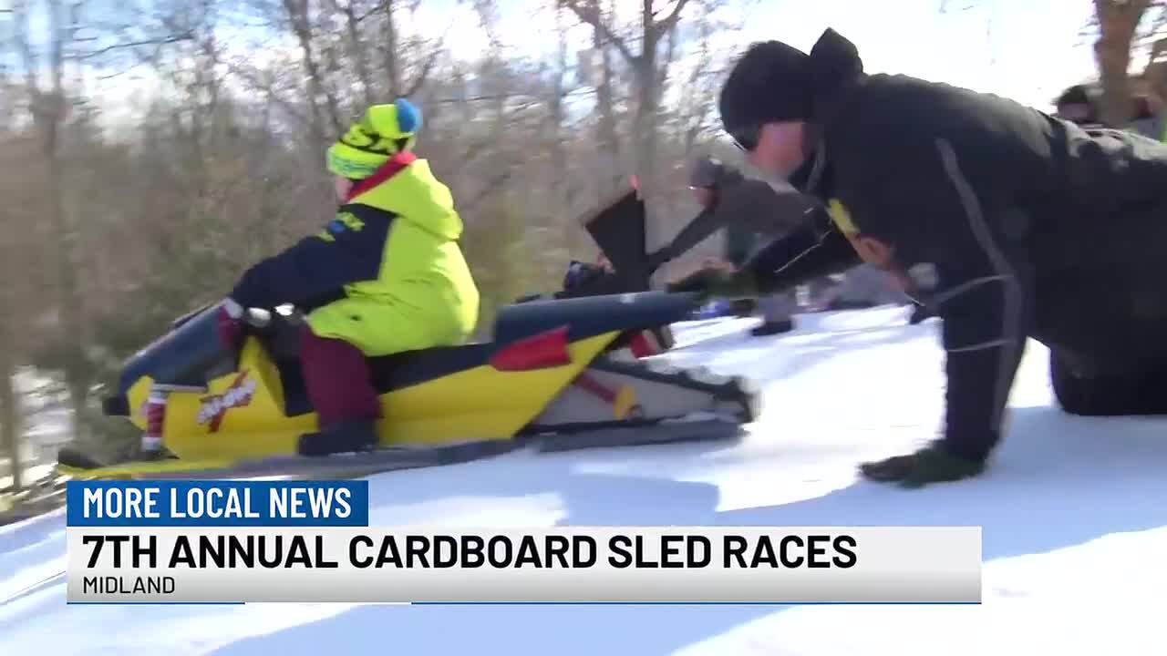 Dozens show their creativity for the seventh annual cardboard sled races