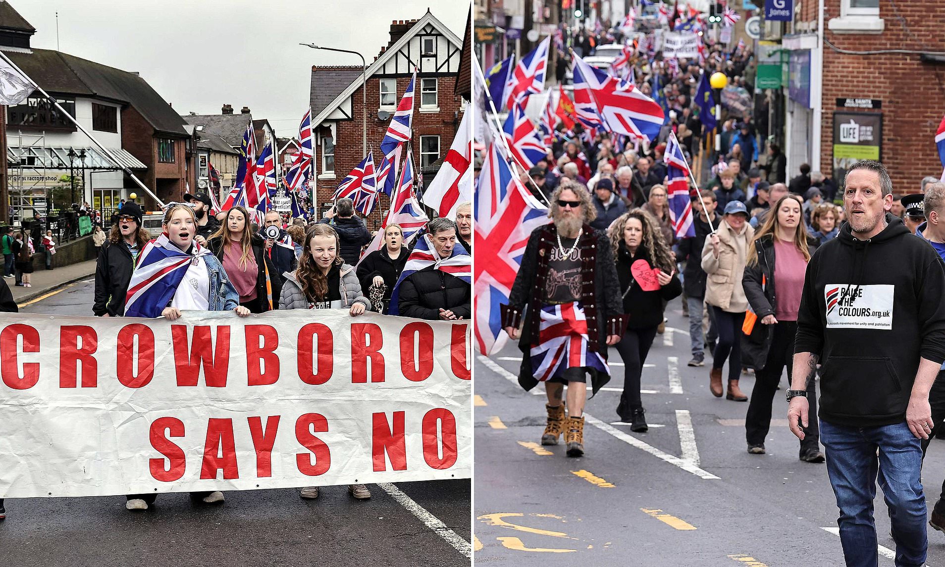 Hundreds protest against the Crowborough migrants camp chanting ...
