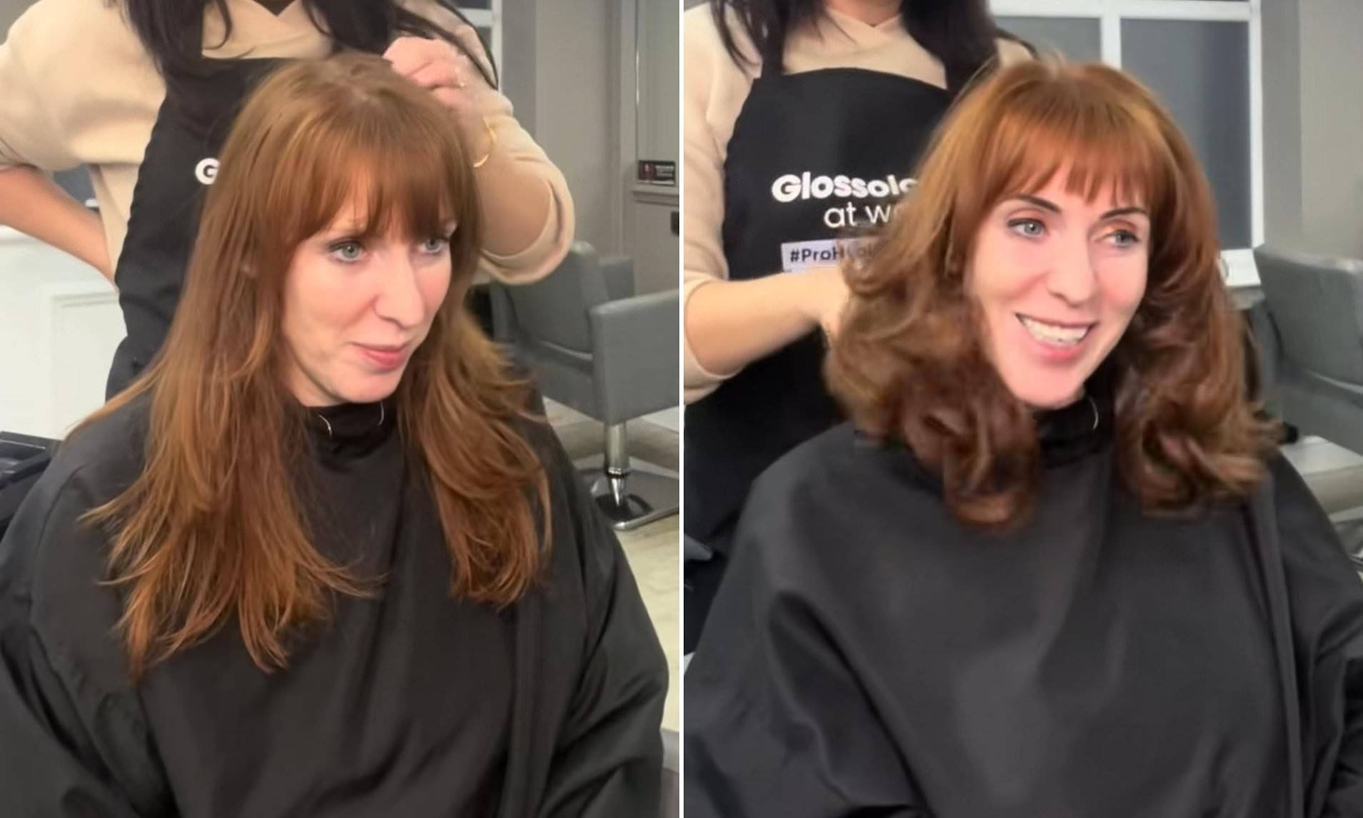 Angela Rayner grins as she gets haircut as Keir Starmer's No 10 ...