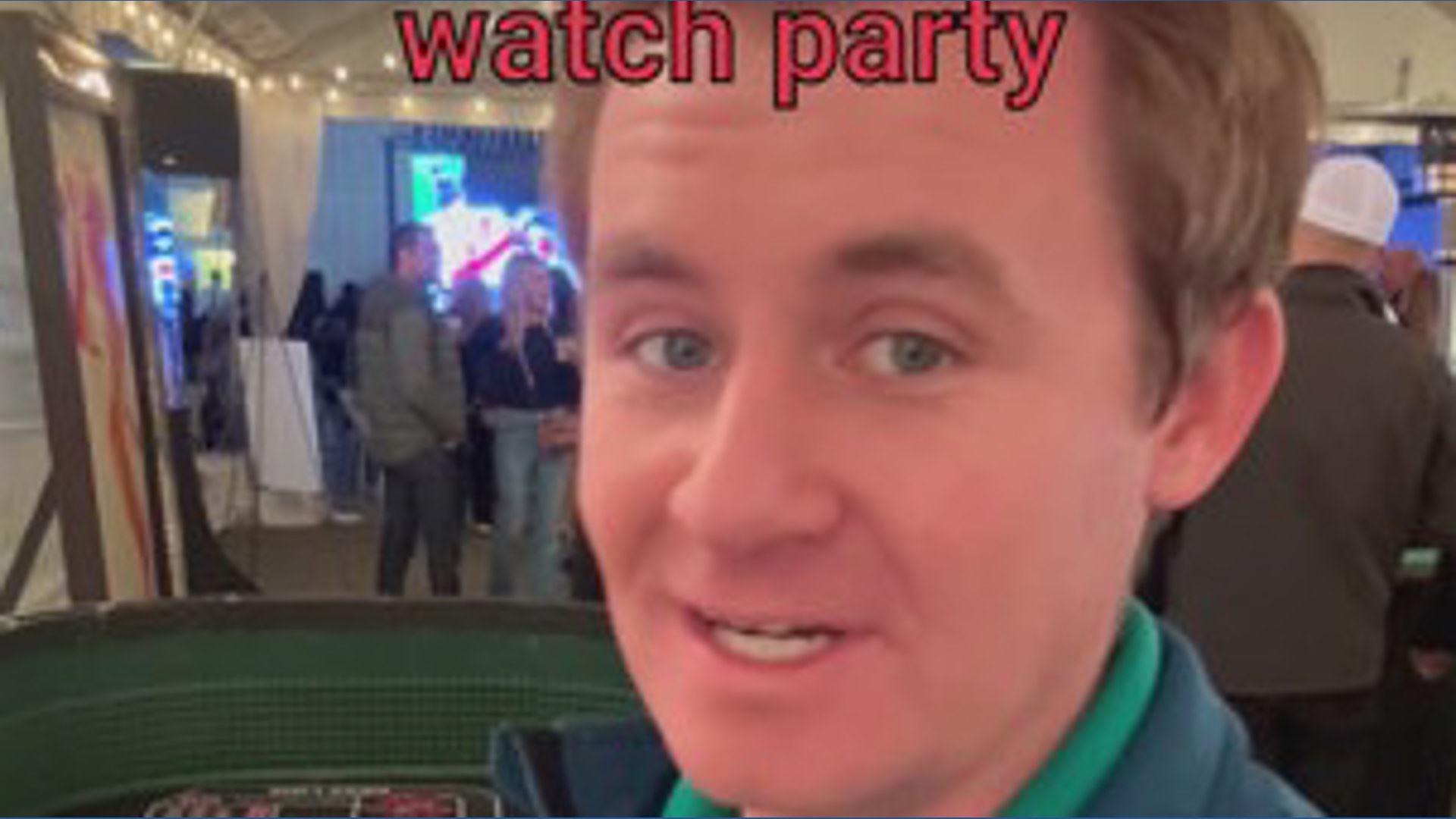 V for victory Super Bowl watch party