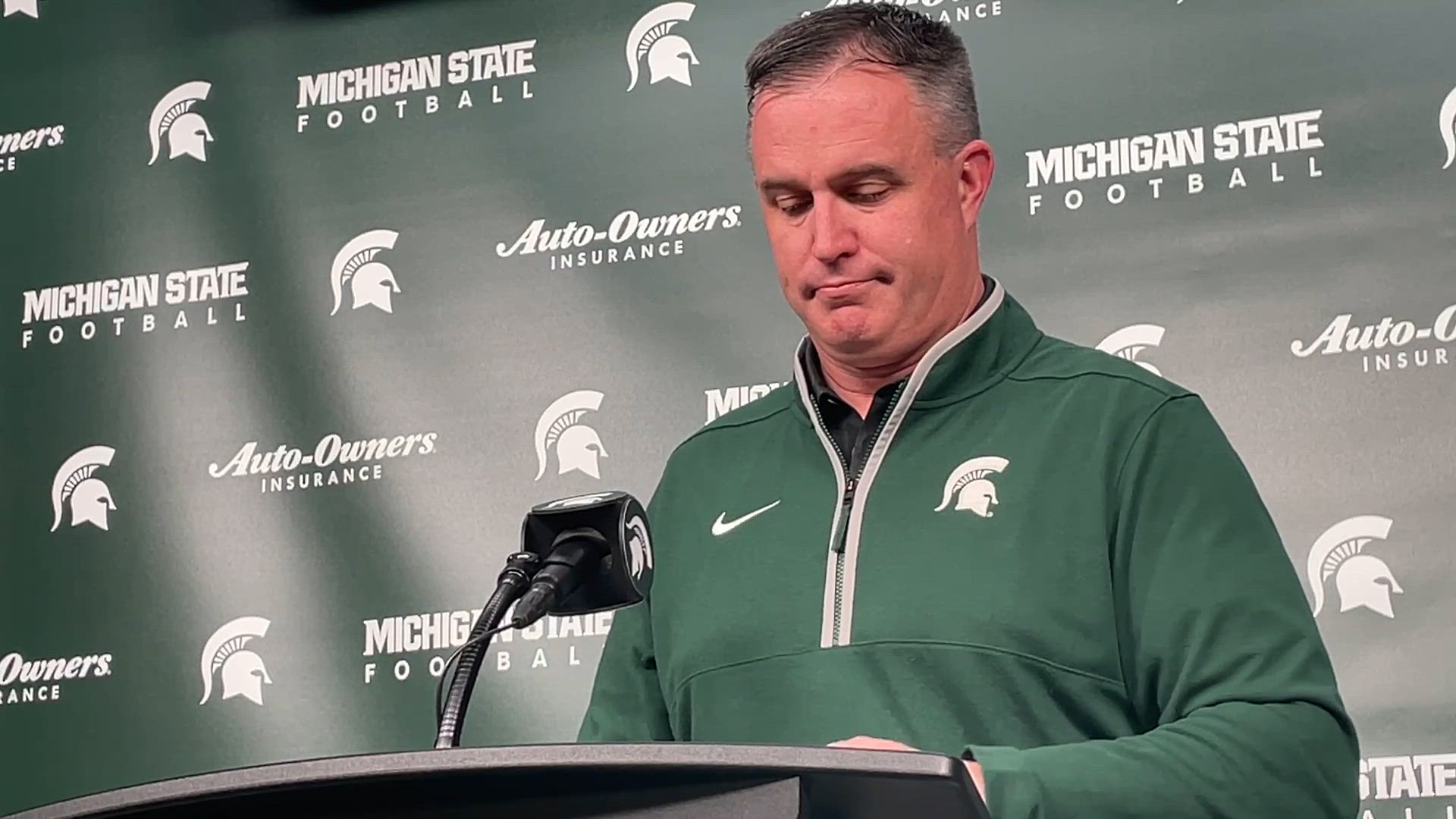 Michigan State Spartans head football coach Pat Fitzgerald on program ...