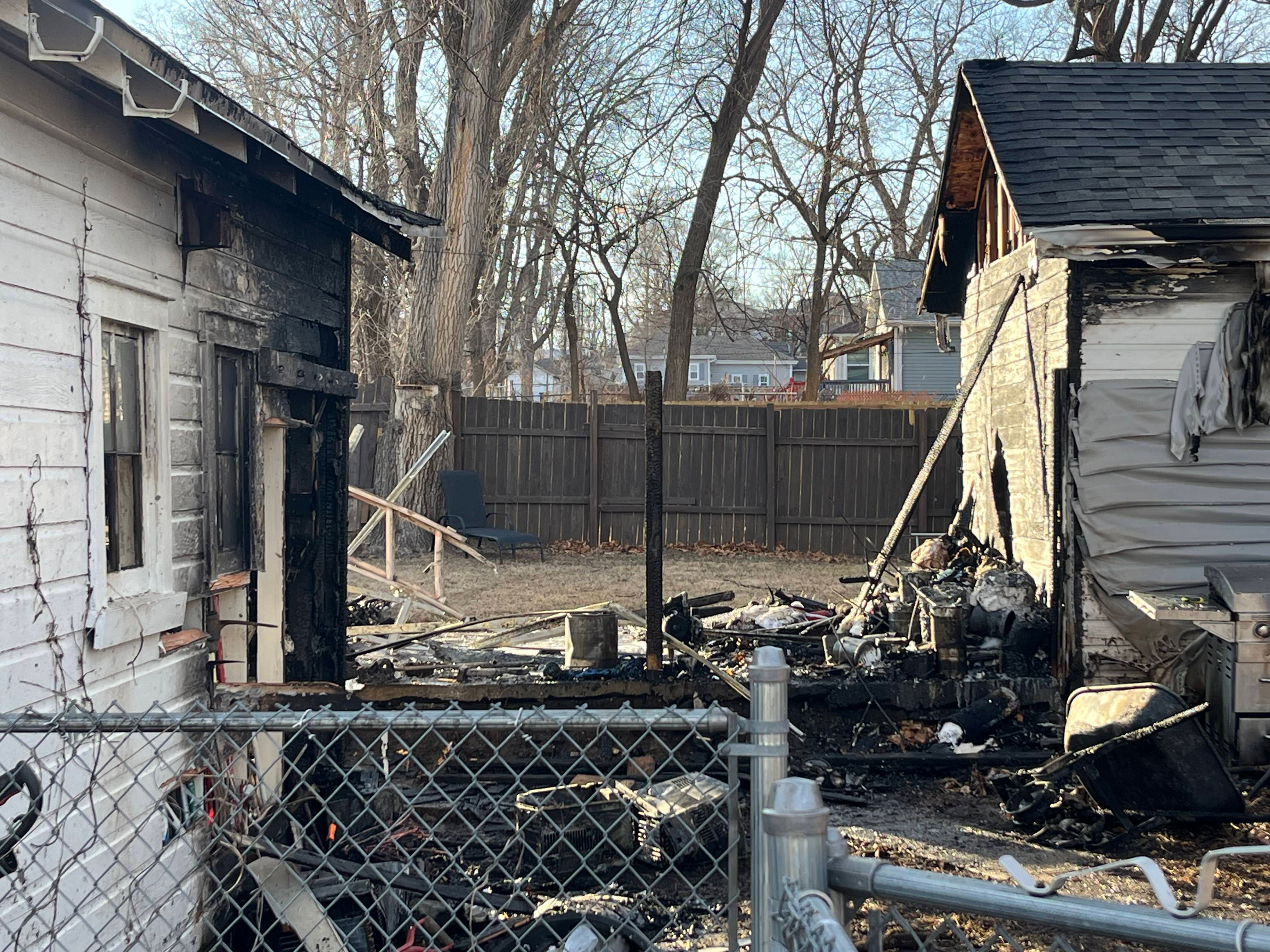 Crews respond to garage fire in North Omaha