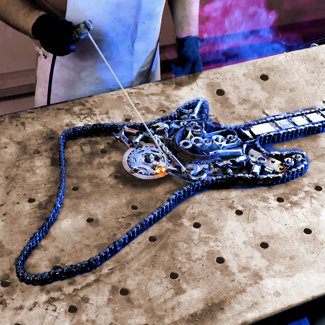 Crafting unique metal art from scrap welding tools