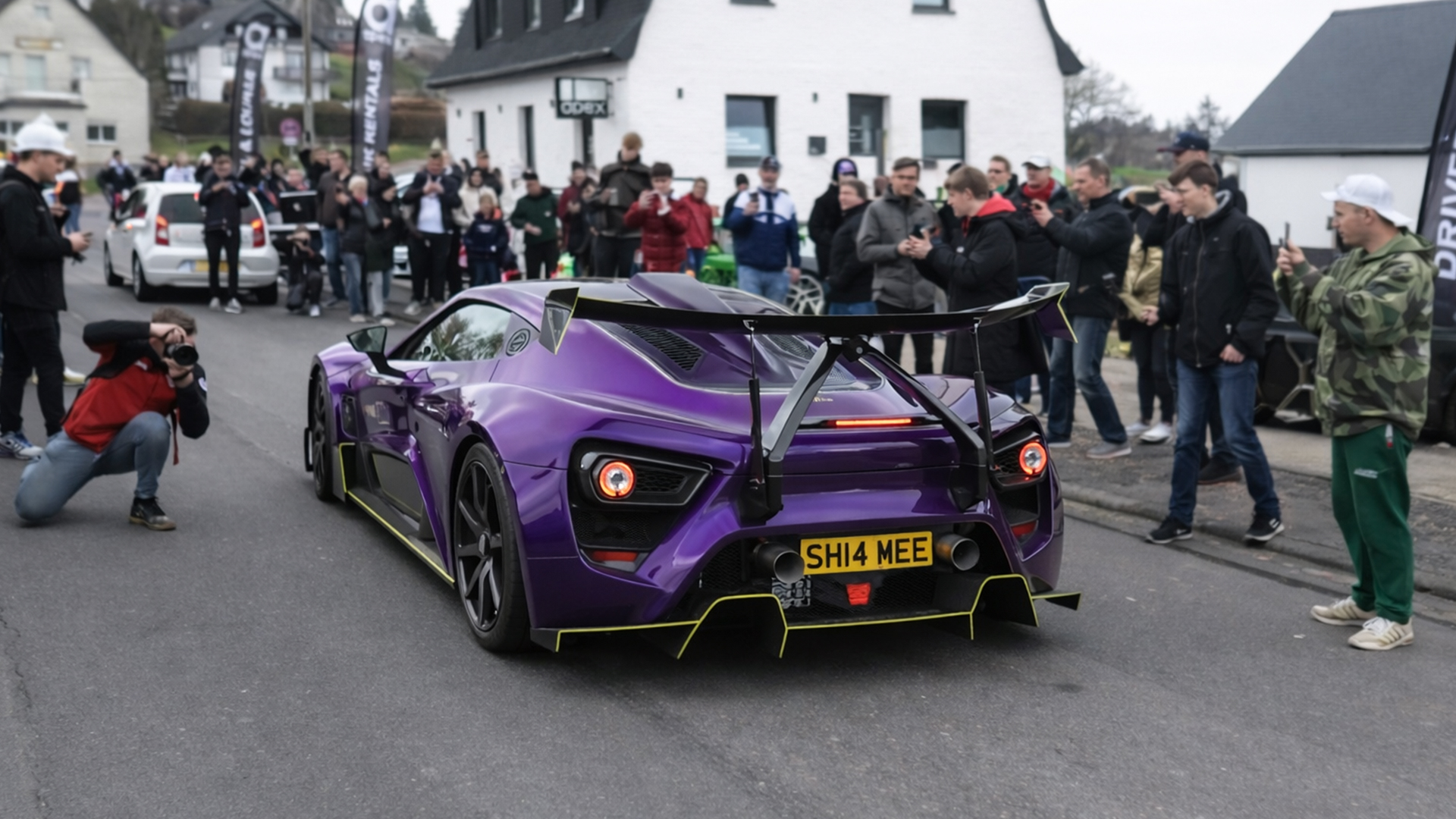 Zenvo TSR S shows its rear wing on the street